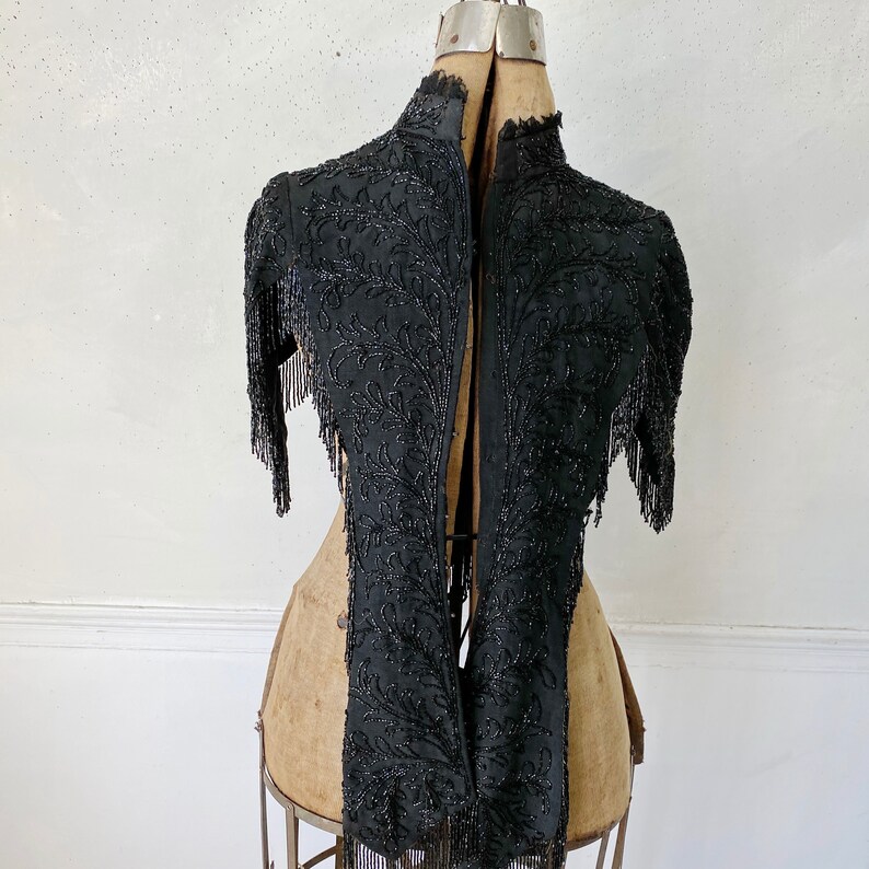 AMAZING Victorian Cape Capelet French Beaded Collar Black 19th - Etsy