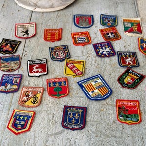 27 Vintage French Patches All Over France Italy Europe 1940 -1950 Wall ...
