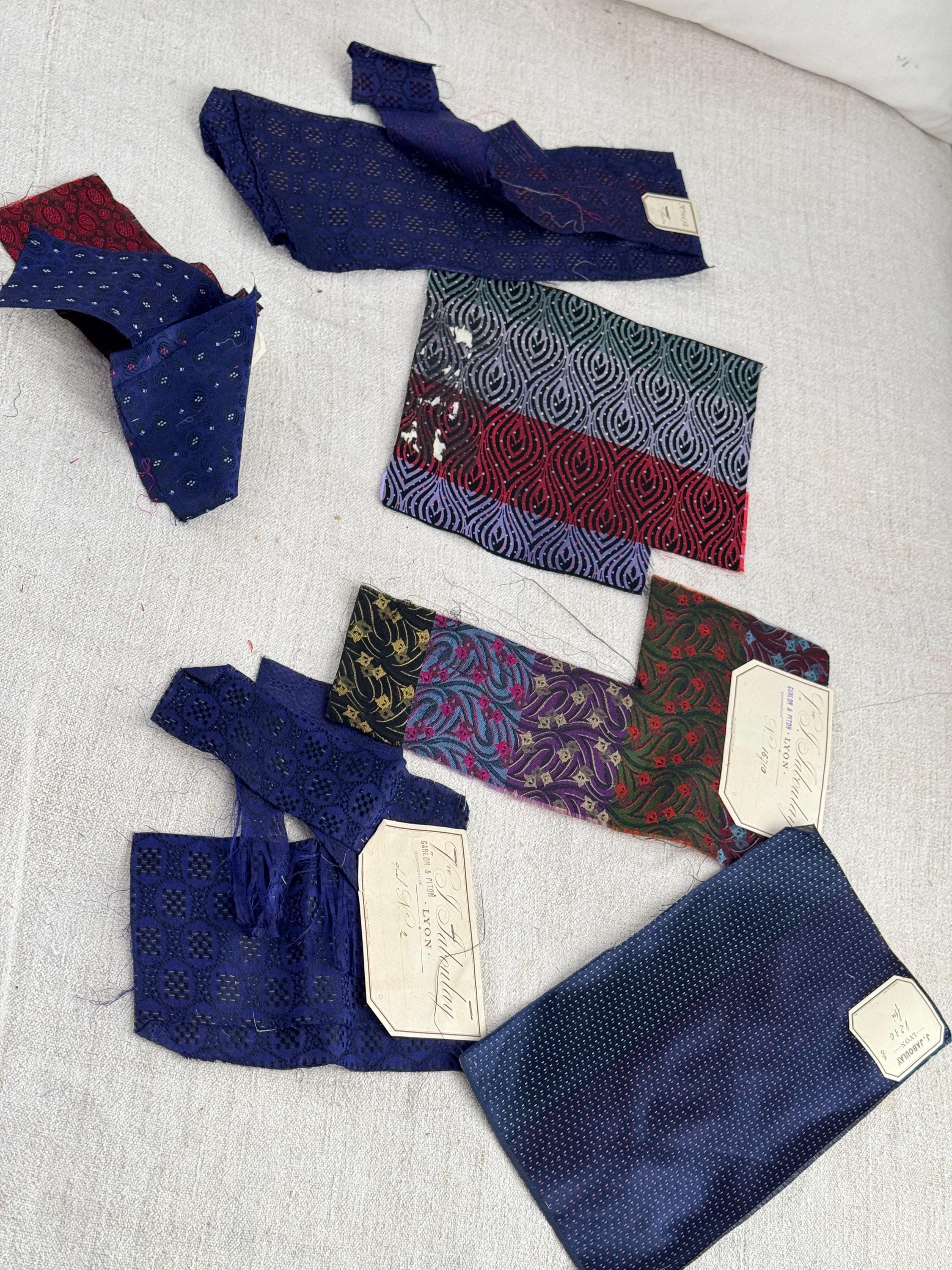 11 1880 Soie Silk De Lyon Fabric Samples Swatches Small Scale Patterns ...
