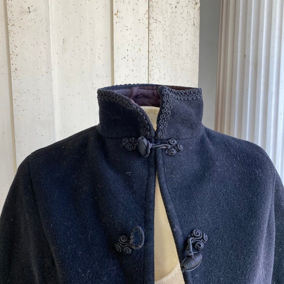 Incredible! Antique Collared Cape French Black Wool S… - Gem
