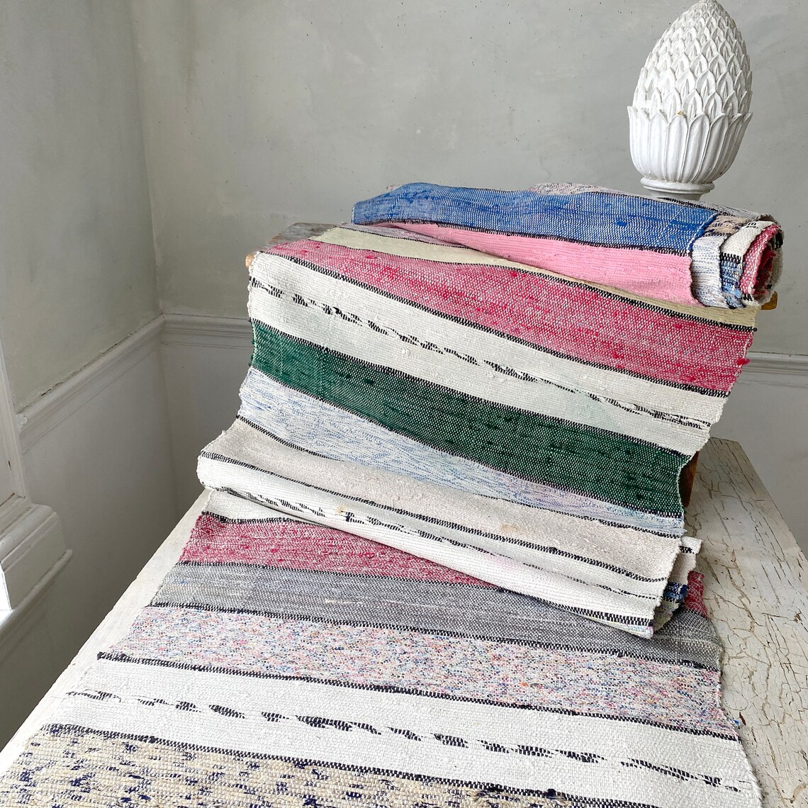 Vintage Rag Rug Vintage Stair Runner European Hand Woven | Etsy