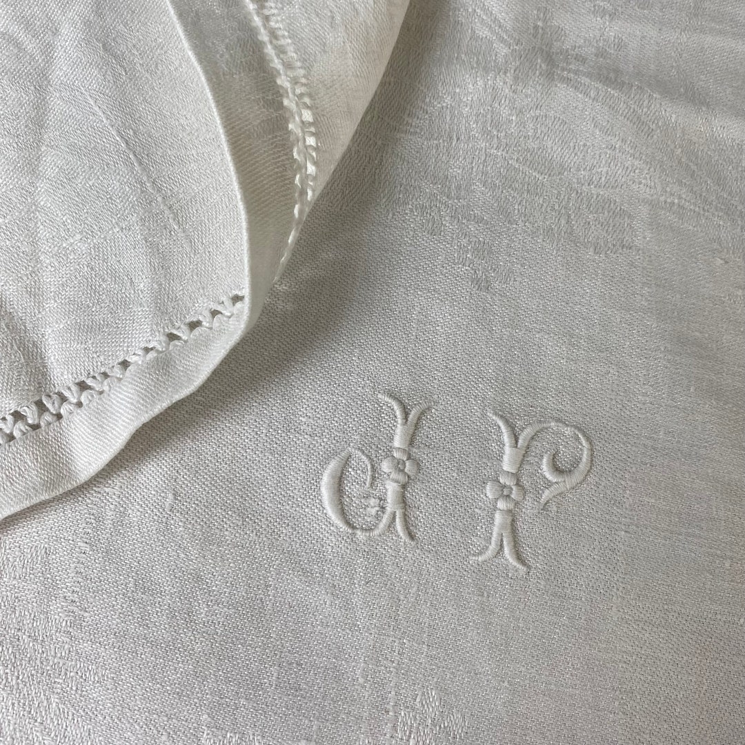 Set of 6 Antique French Napkins White JP Monogram Hand Stitched ...
