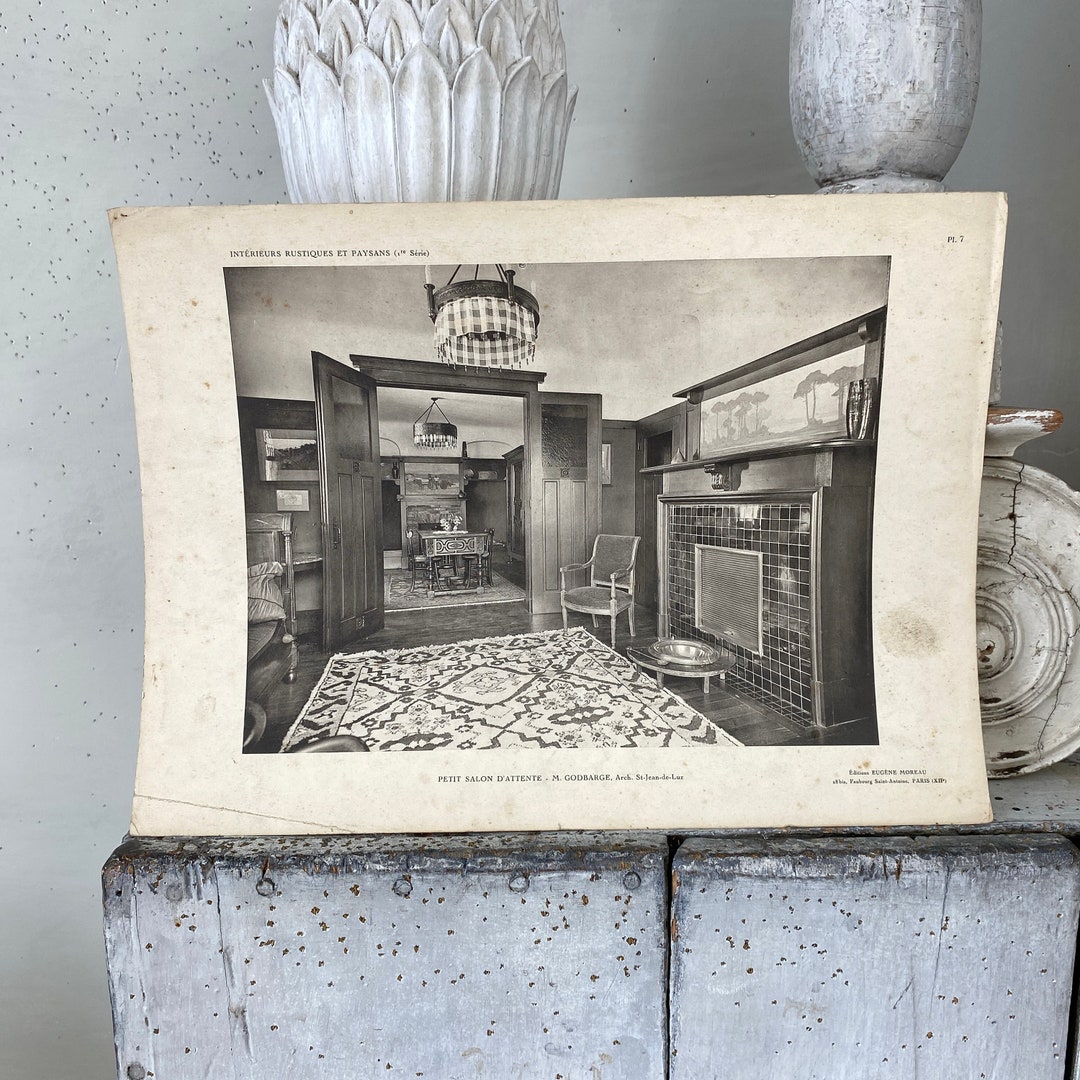 Antique French Interior Design Image for Framing 1930's 30's Thirties ...