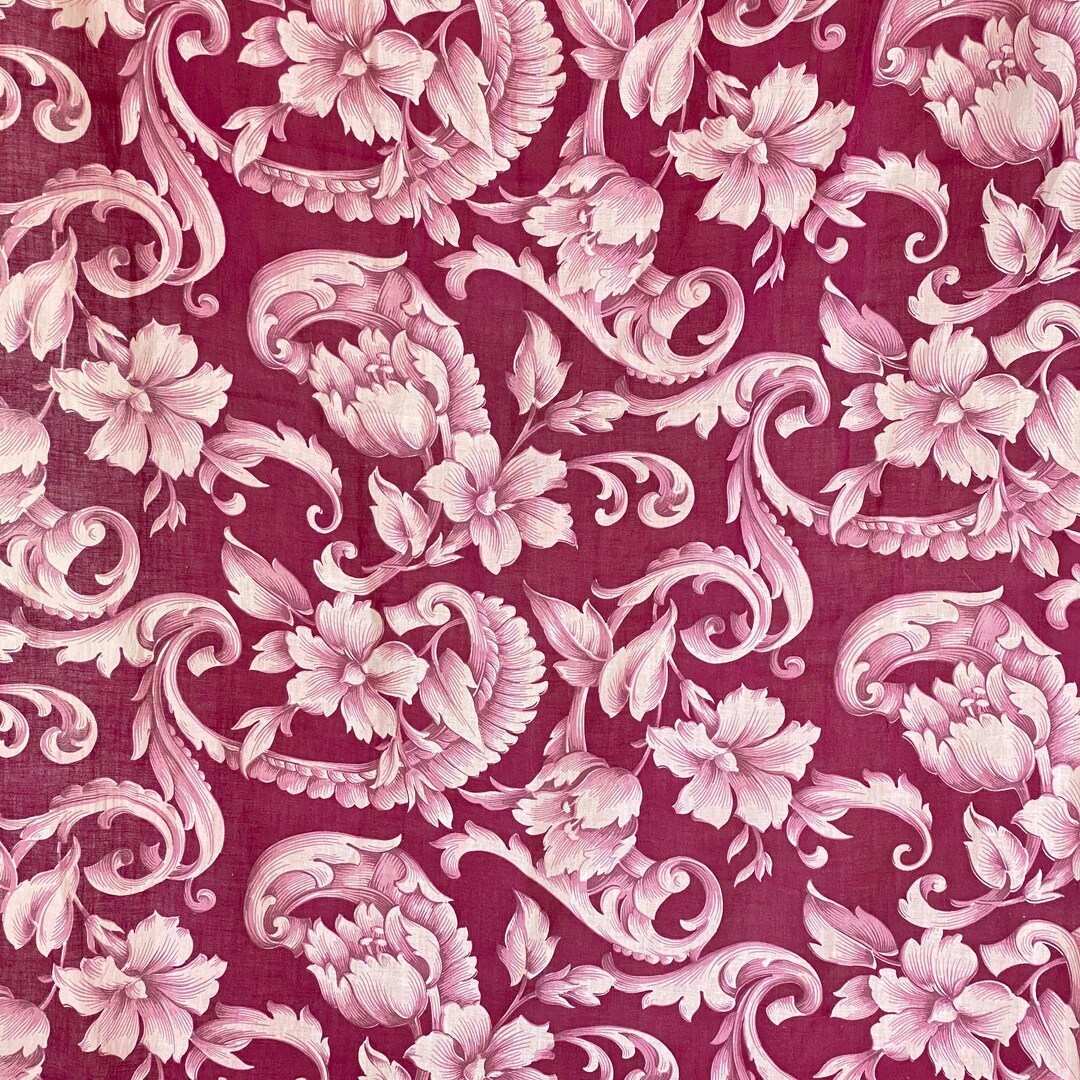 PER YARD Bolt Antique Cotton Burguny Maroon Cotton Light Weight Fabric ...