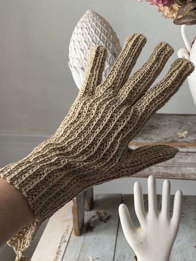 Vintage French Work Gloves Made for Gardening Handmade Knitted | Etsy
