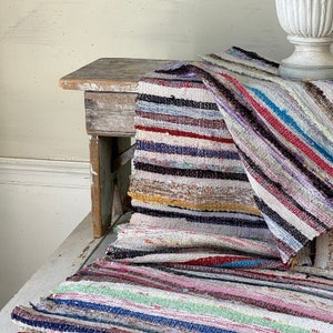 1.75 Yards Vintage Rag Rug Stair Hall Table Runner European Carpet Rug ...