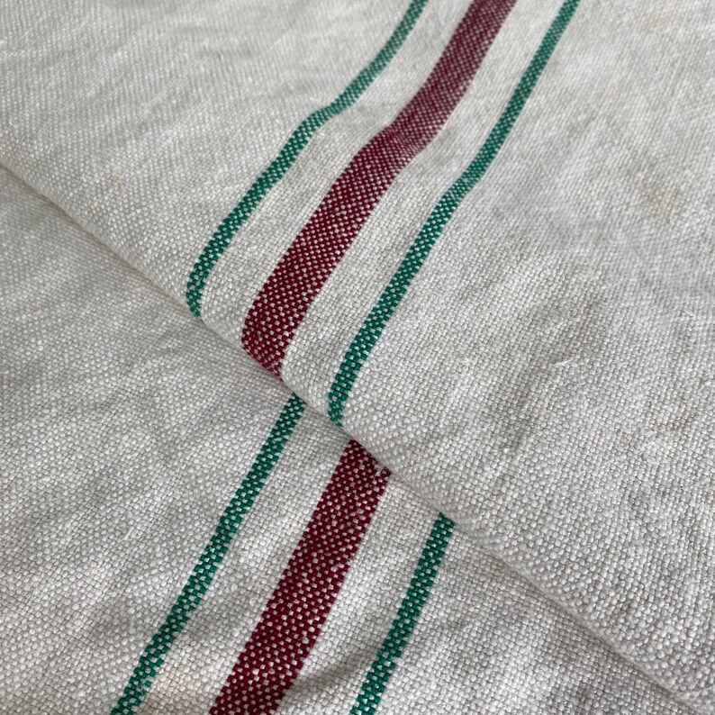 Christmas fabric homespun cotton fustian linen mix for | Etsy