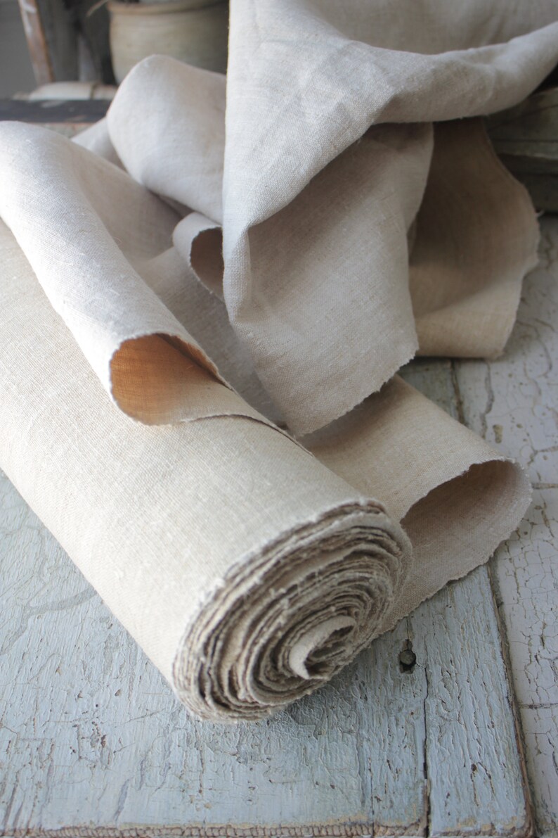 Linen Grain Sack Fabric Organic 12.9 YARDS Slip Cover Fabric - Etsy