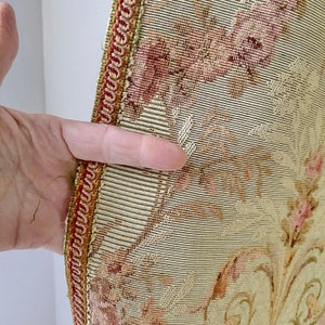 50 X 84 Antique GREEN Rococo French Silk Curtain Design C1920 Backed ...