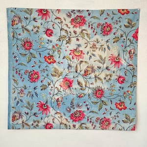 29x27 1830 Floral Antique English or American Printed Chintz Fabric ...
