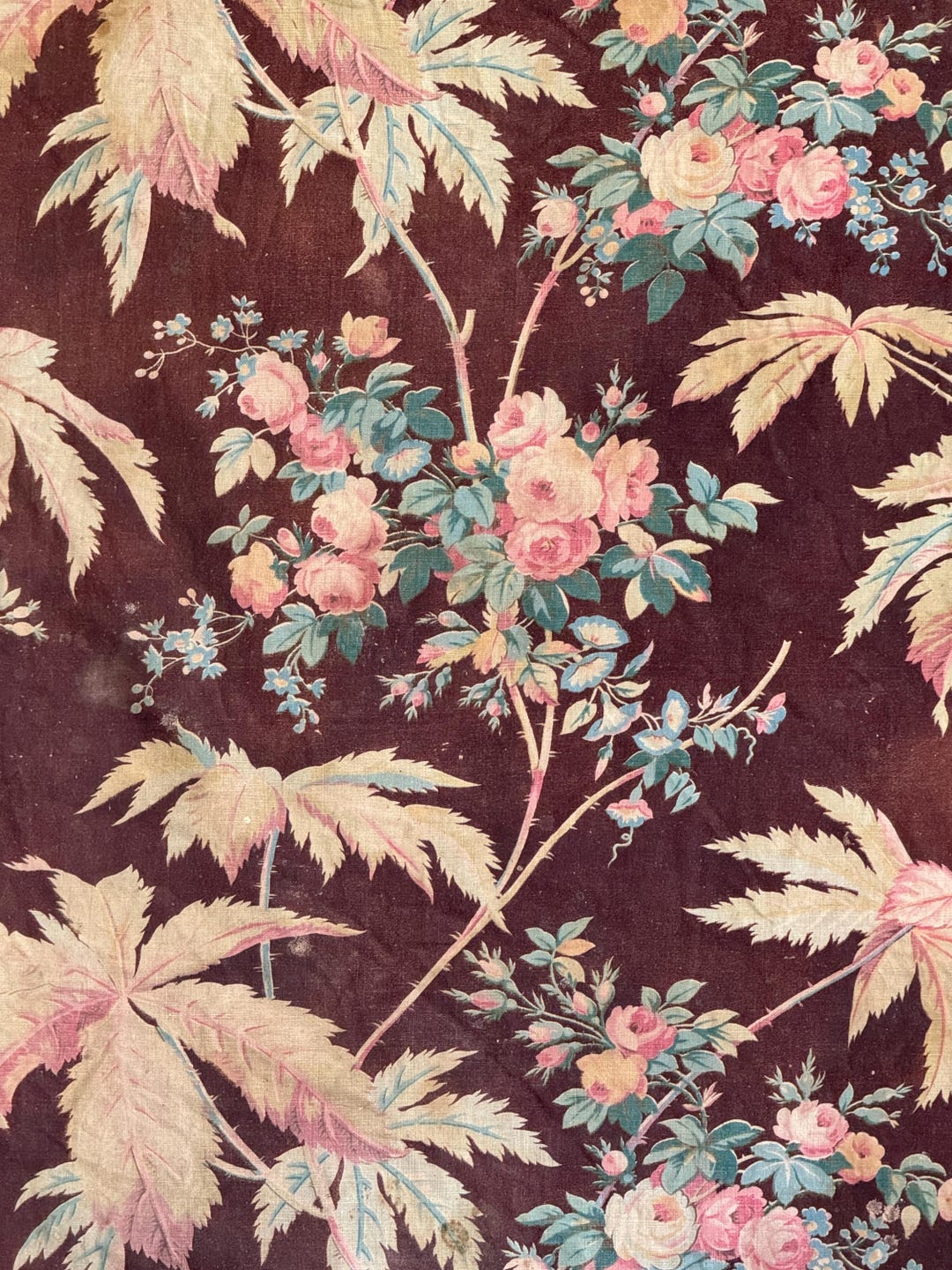 33x29 18th Century Floral Mulhouse Arborescent Design Pattern French ...