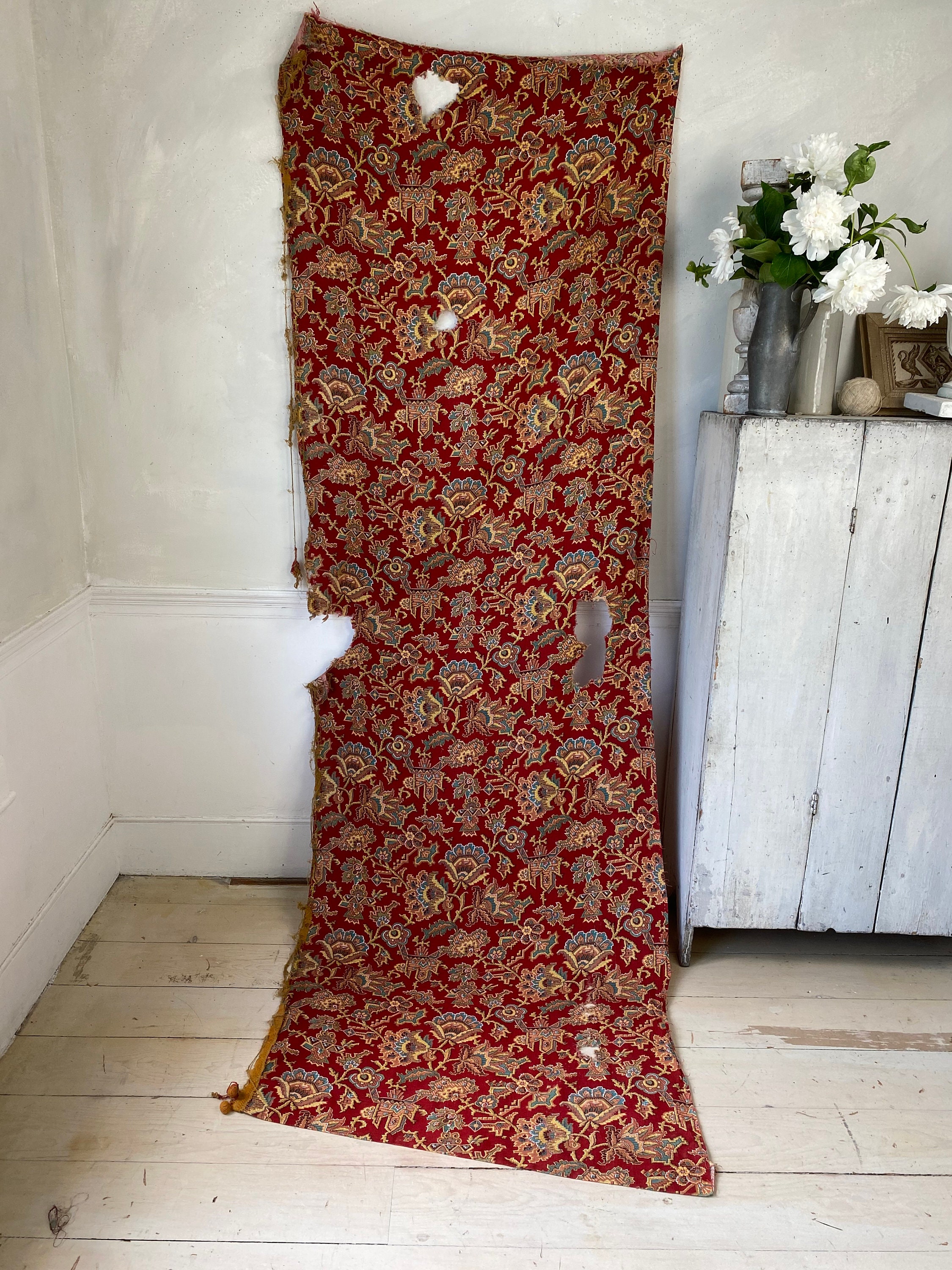 Antique Kilim Look Red Curtain Fabric Drape Southwestern Art - Etsy