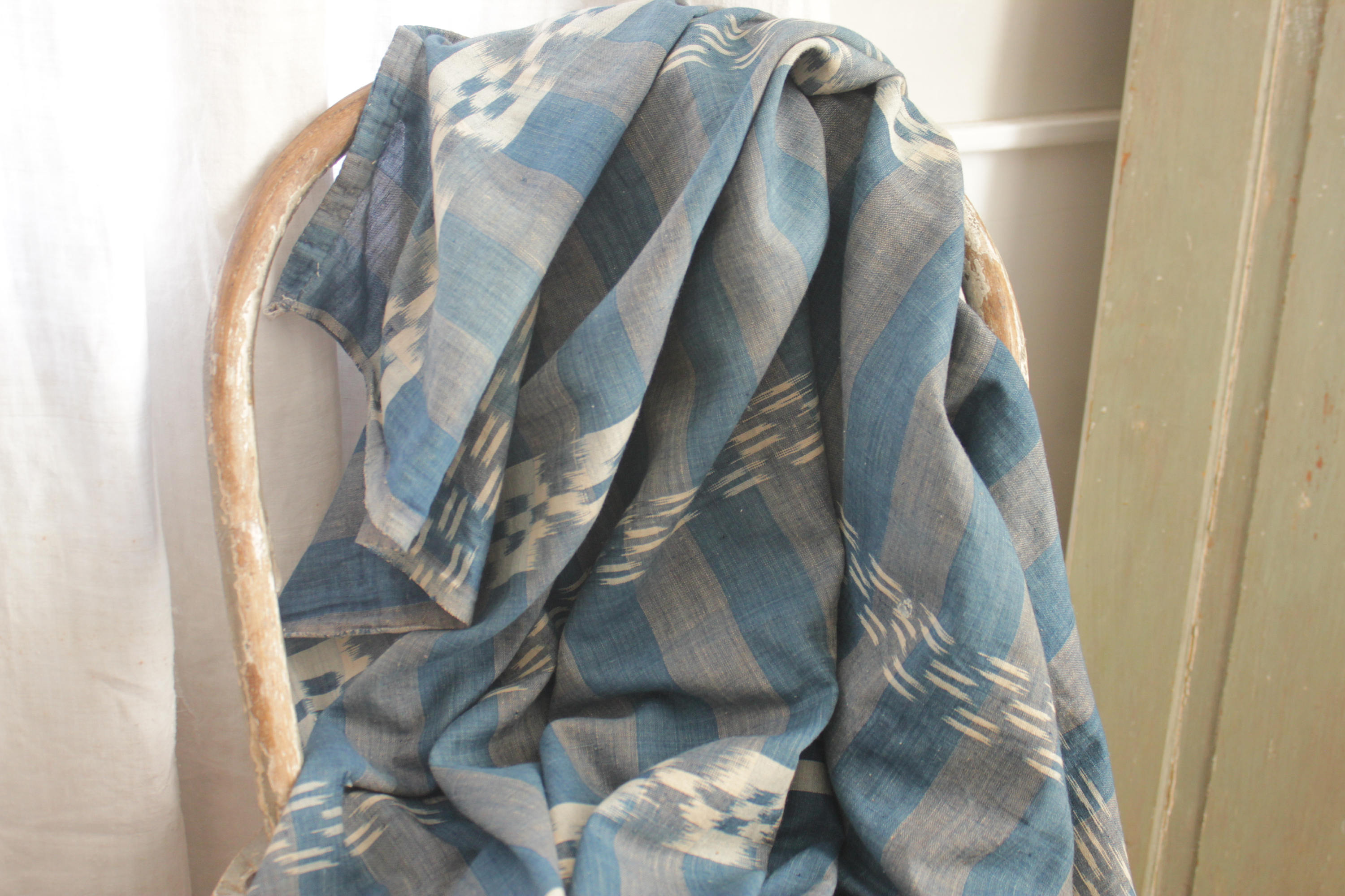 Beautiful Ikat Antique French Blue Curtain Indigo Hand Woven - Etsy