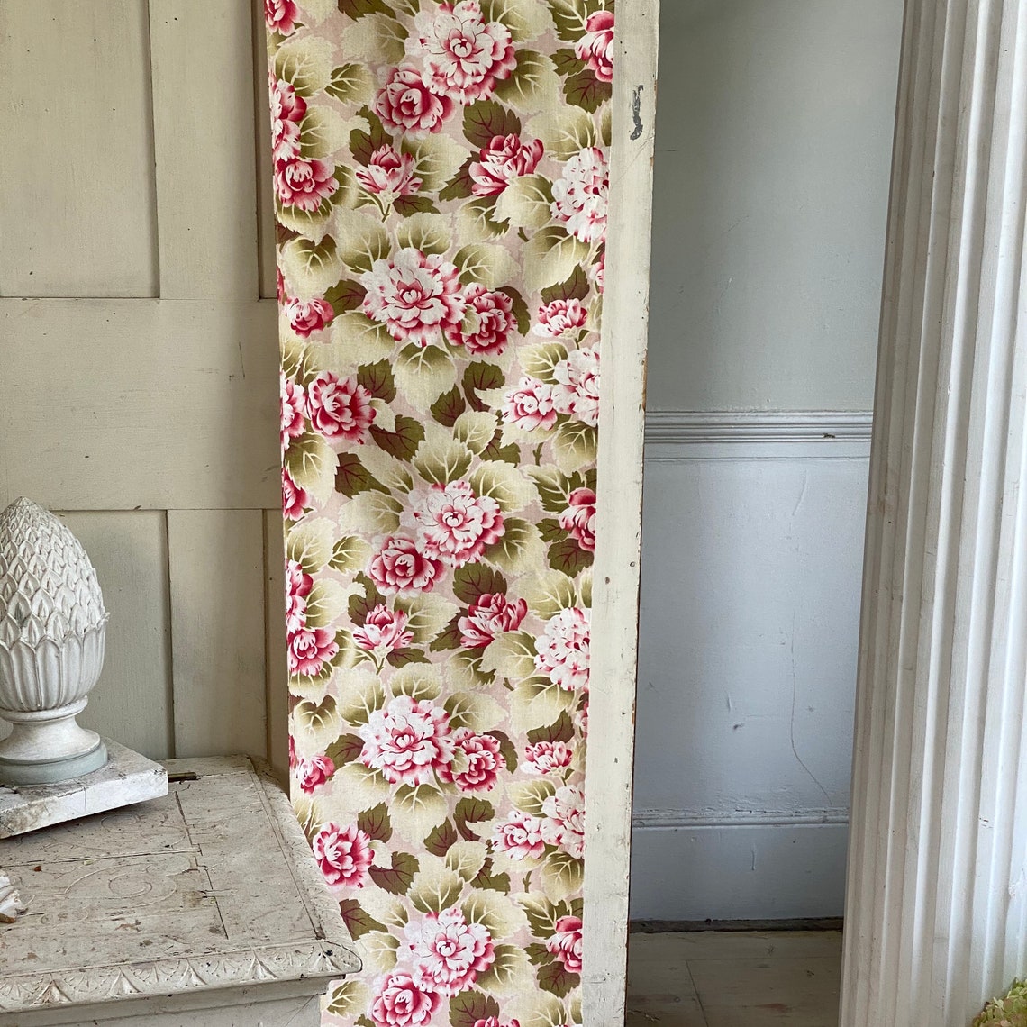Antique Vintage Fabric French floral material sewing | Etsy