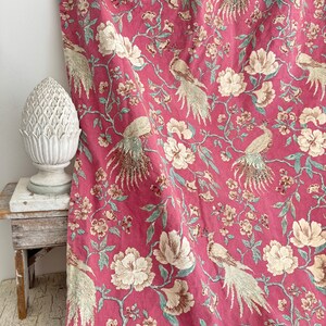1 (2 Available) 89X58 Vintage Pink French Fabric Curtain Drape ...