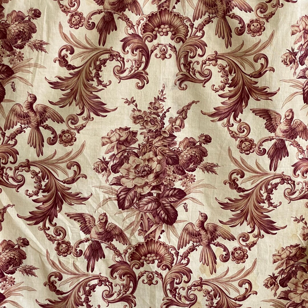 Toile C1850 Monochromatic Toile French Fabric Material Panel Eco ...