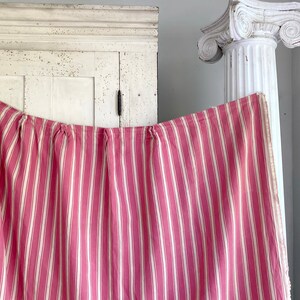 Vintage French Pink Stripe Twill Weave Curtain With Faded Pink Trim ...