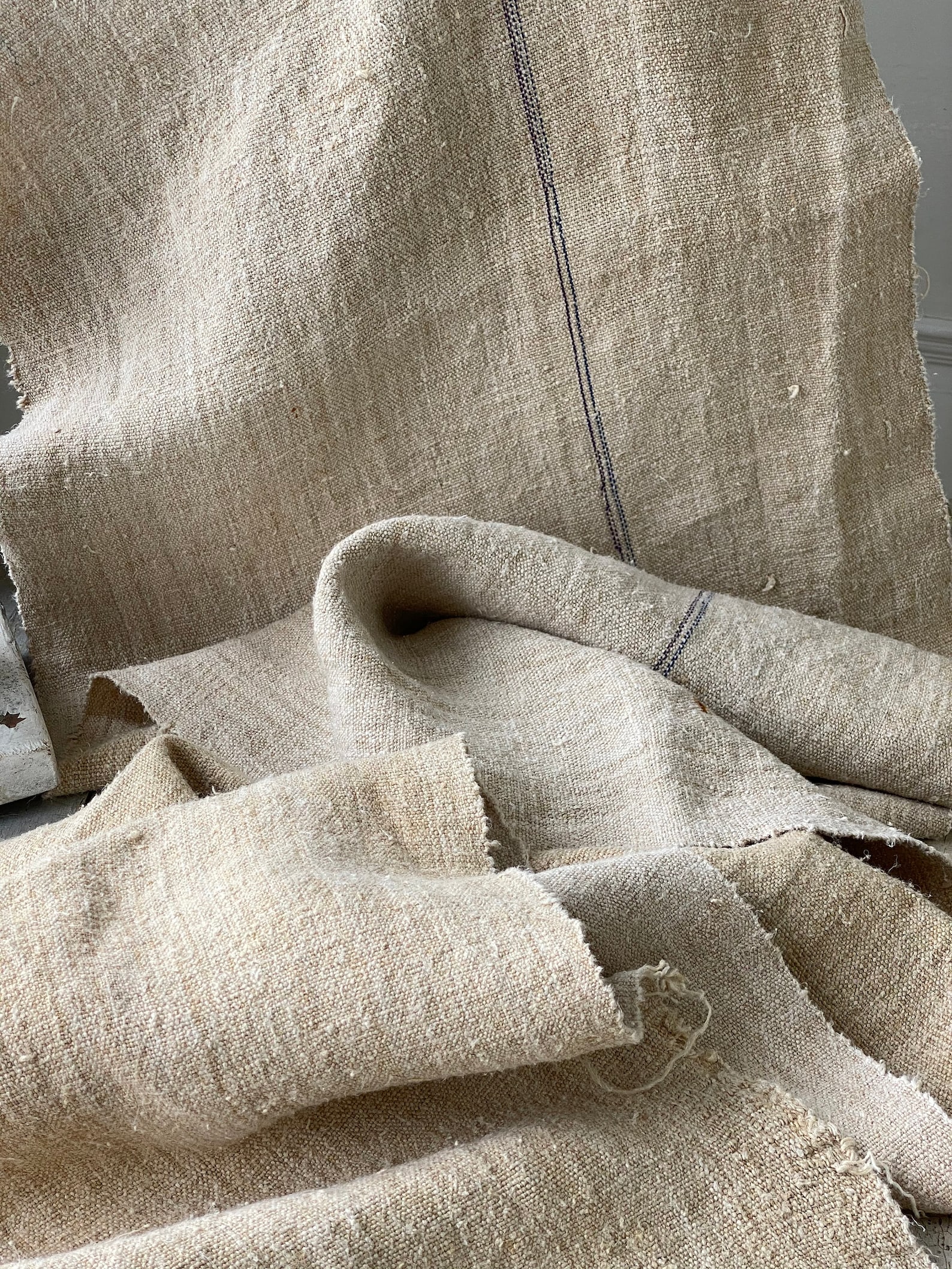 Nubby Fabric Hand Woven Homespun Hemp Grainsack Linen Organic - Etsy