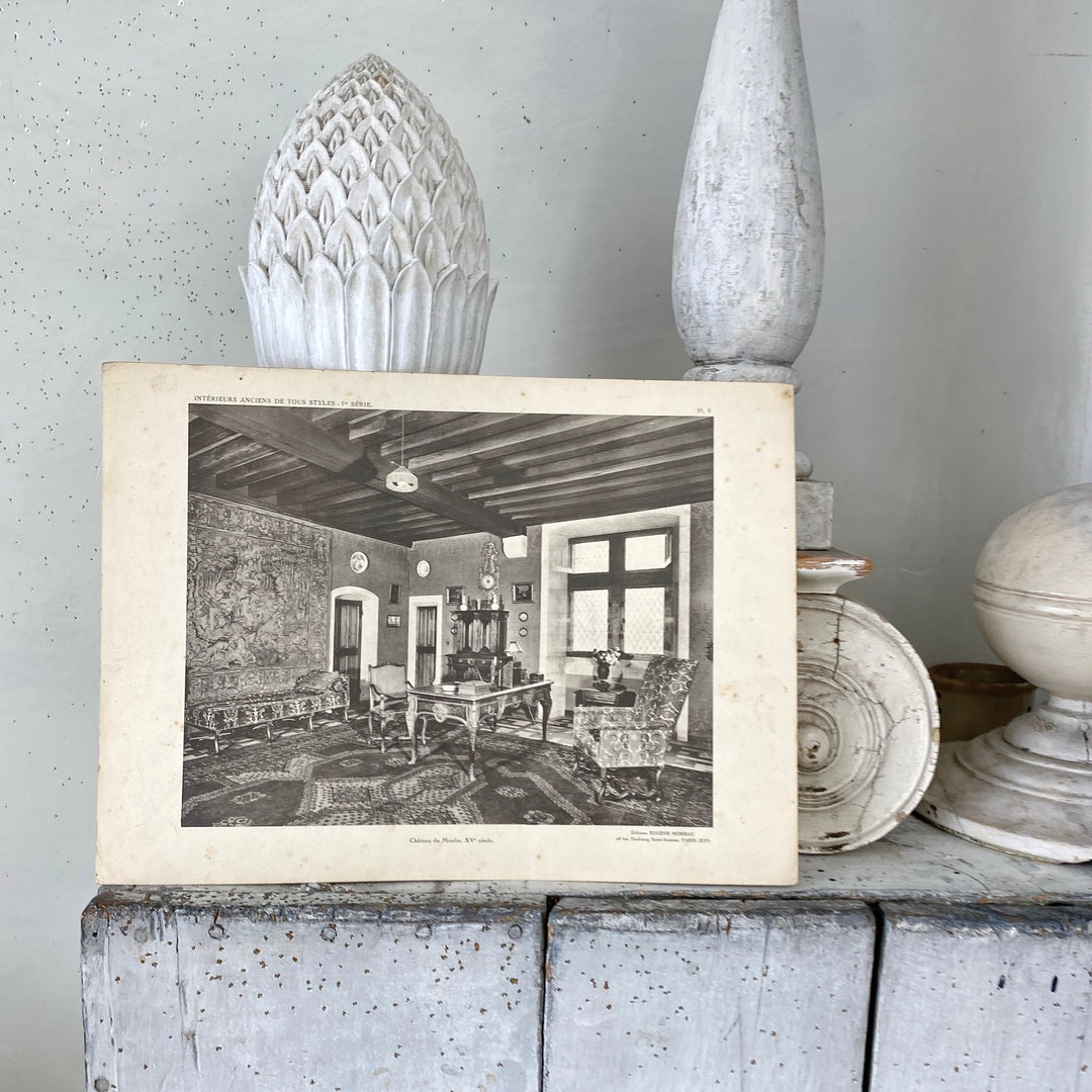 Antique French Paris Interior Design Image for Framing 1930's 30's ...