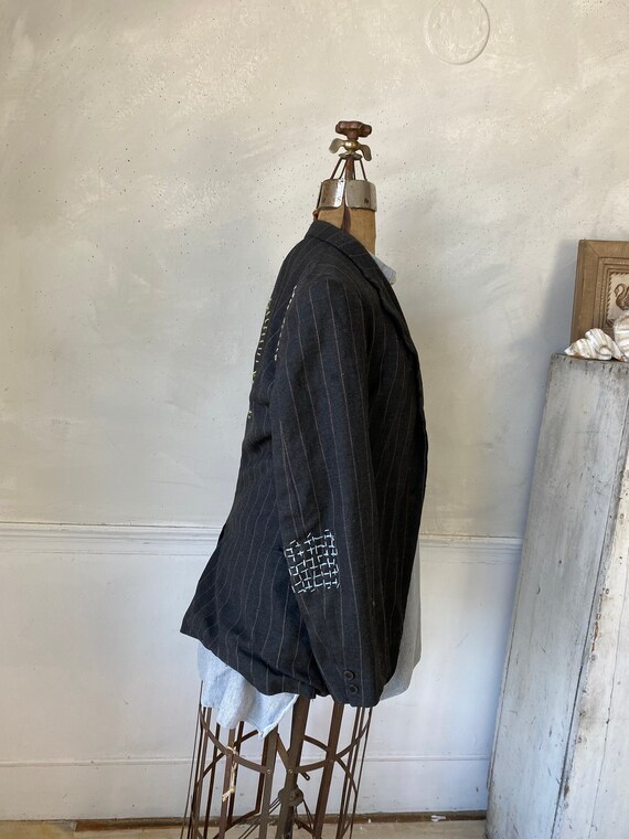 Vintage wool French Workwear jacket coat patched deco… - Gem