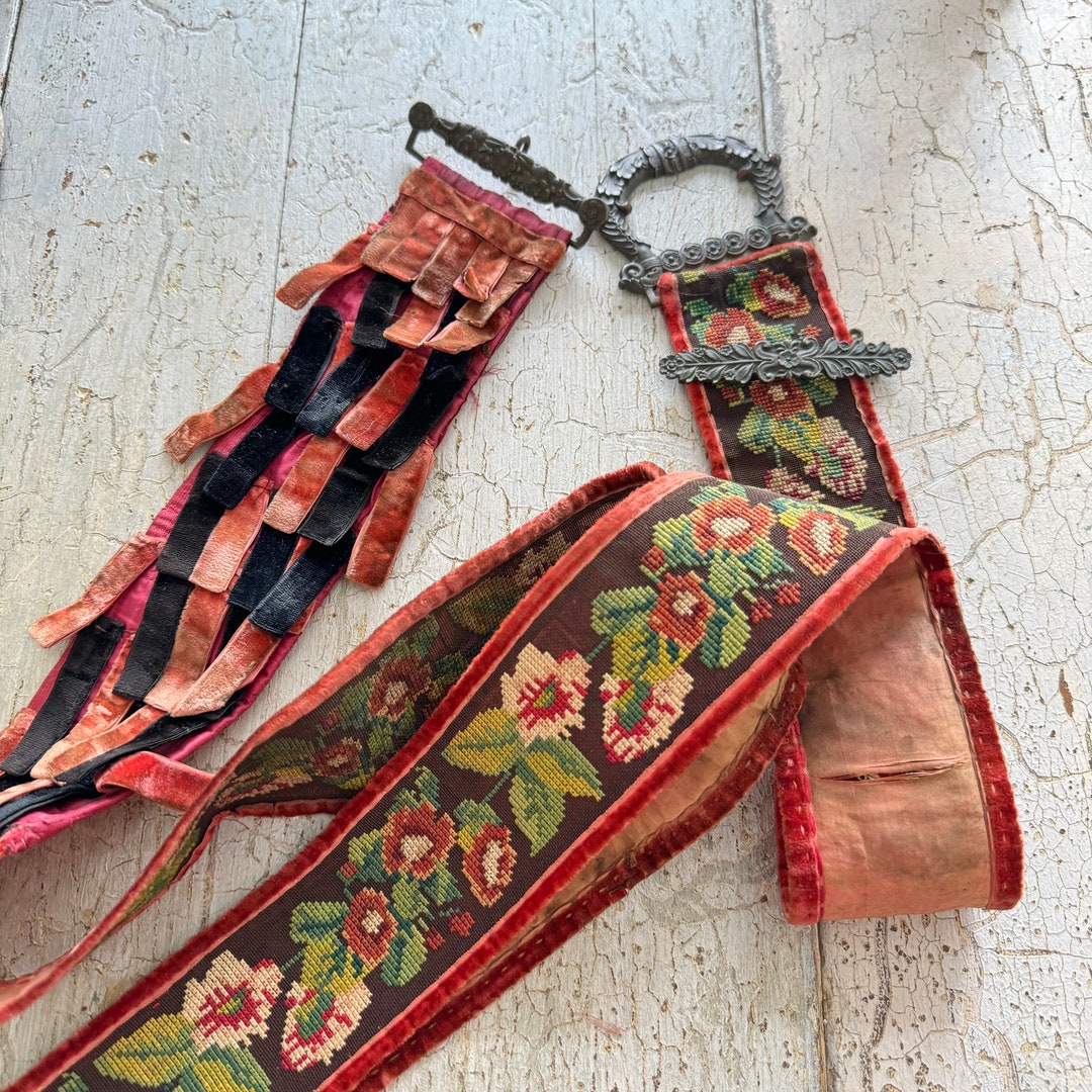 WOW Antique Handmade Unique Bell Pull Cord French Textile Metal Clasps ...
