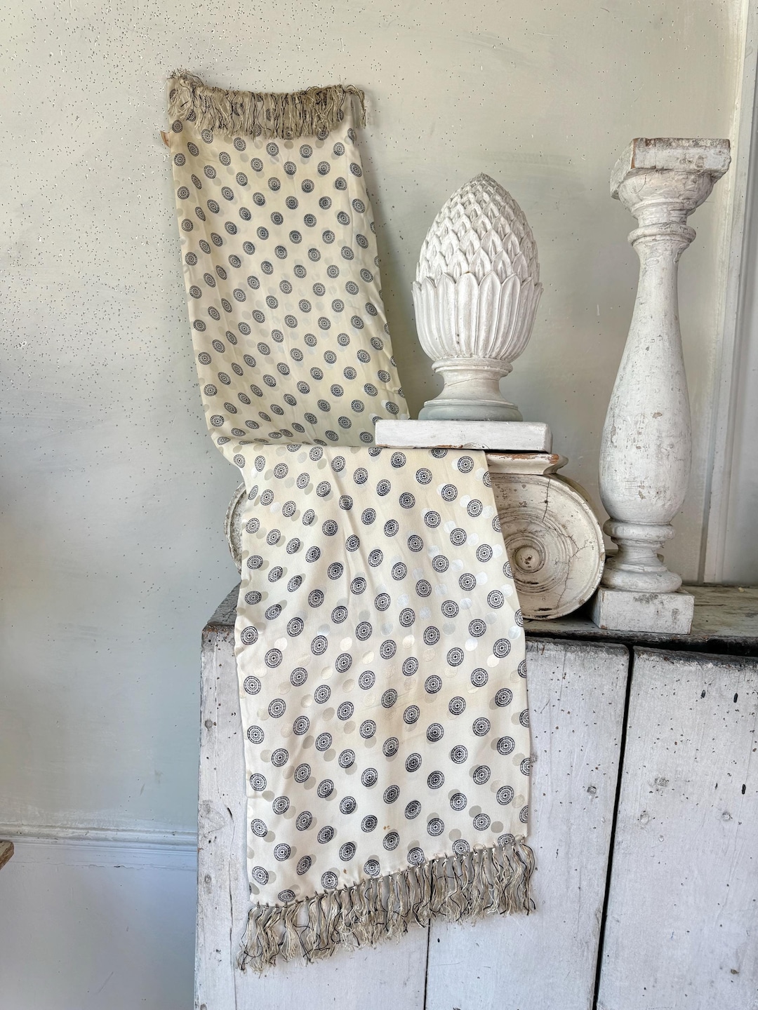 1940's Vintage Men's Opera Scarf Paisley End Rayon Fabric Material ...