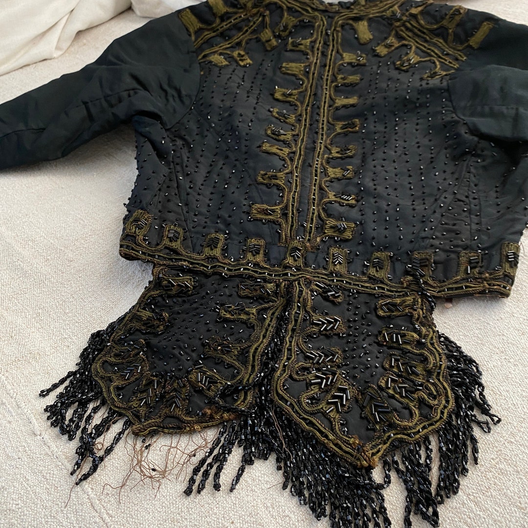 AMAZING Victorian / Edwardian Black Beaded Bodice Handmade Unique ...