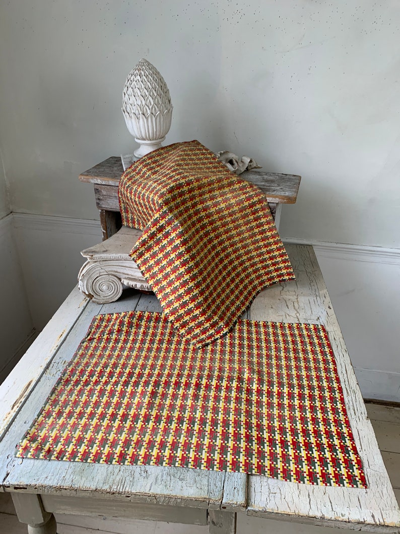 2 Pieces of Cotton Vintage French Geometric Pattern - Etsy