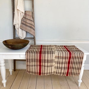 Grain Sack FABRIC Table Runner Vintage Antique Organic Wool Hand-woven ...