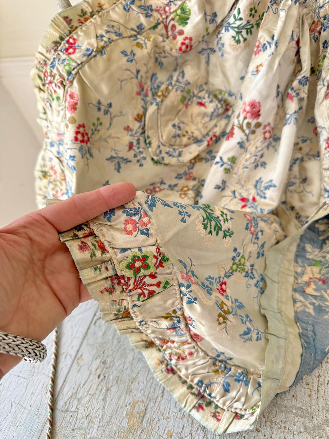 WOW 19th Century Silk Apron French Using 18th Century Fabric Brocade ...