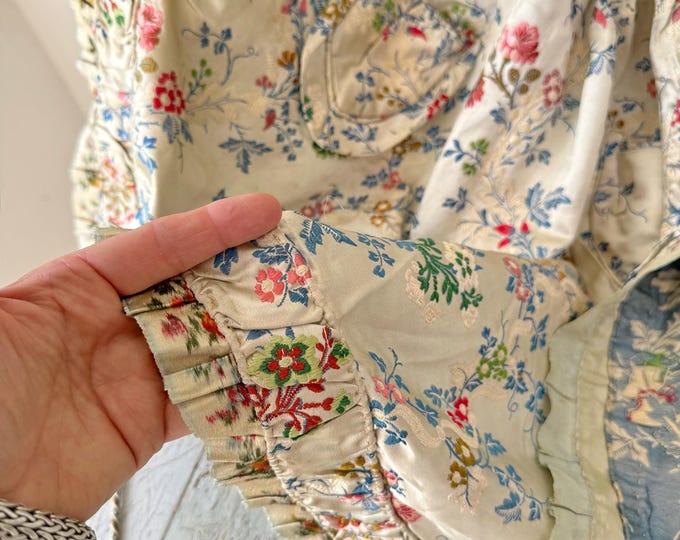 WOW 19th Century Silk Apron French Using 18th Century Fabric ? Brocade ...