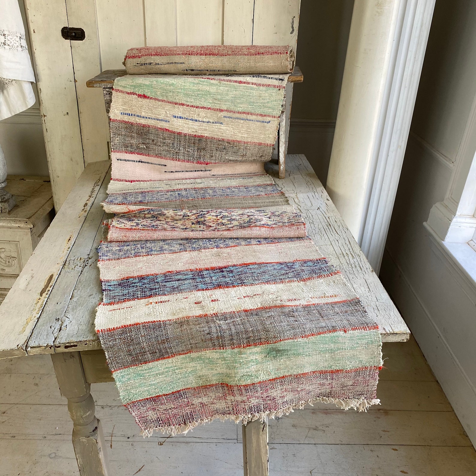 Vintage Rag Rug Vintage Stair Runner European Hand Woven Colorful ...