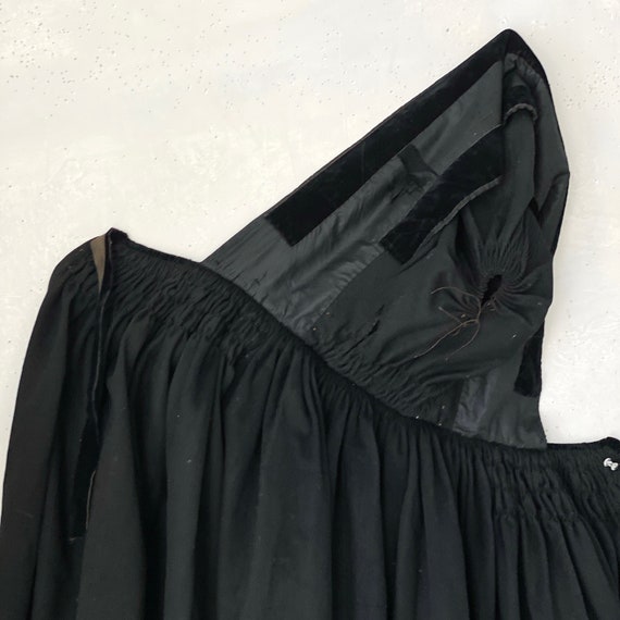 AMAZING Hooded Antique Cloak Cape French black wool V… - Gem