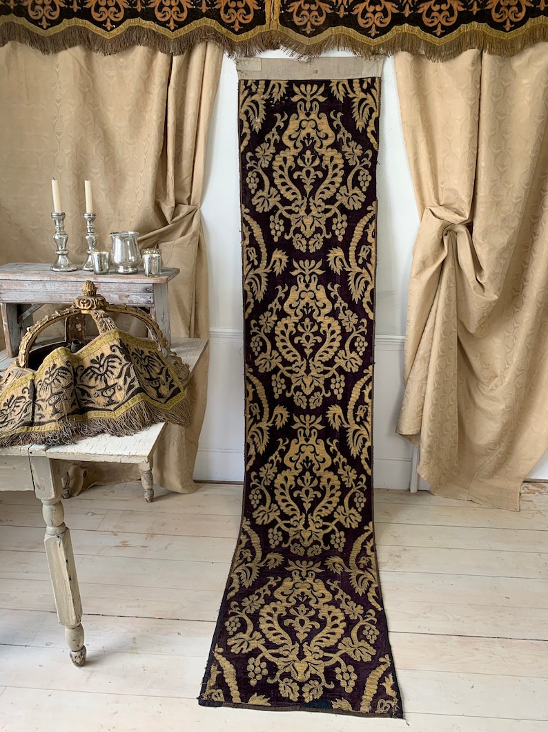 Antique Portuguese 18th Century Brocade Applique Metallic - Etsy