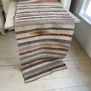 DAMAGED Vintage Rag Rug Vintage Stair Runner European Hand Woven ...