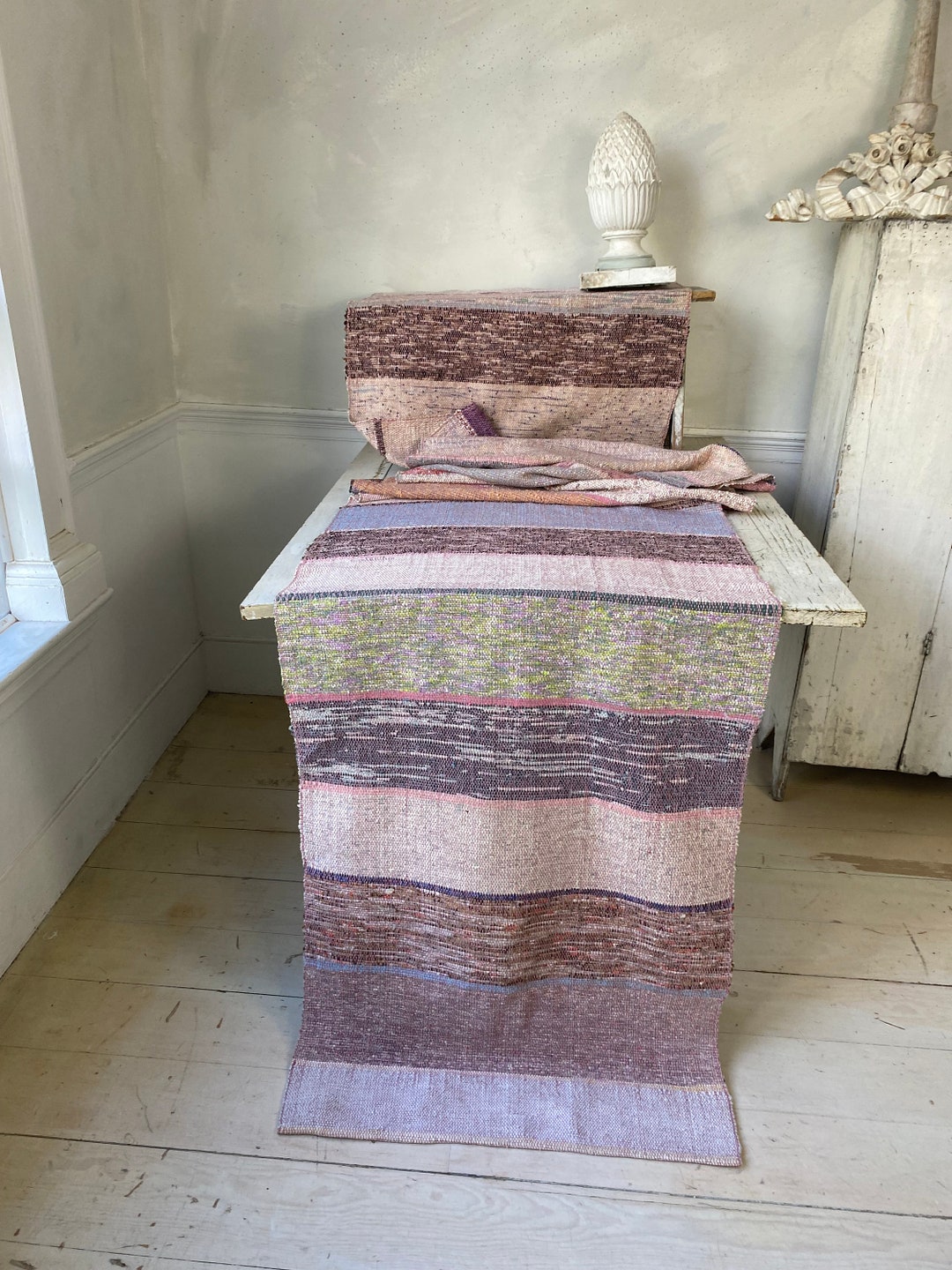 Vintage Rag Rug Farmhouse Rug Hand Woven Carpet Textile Rustic Interior ...