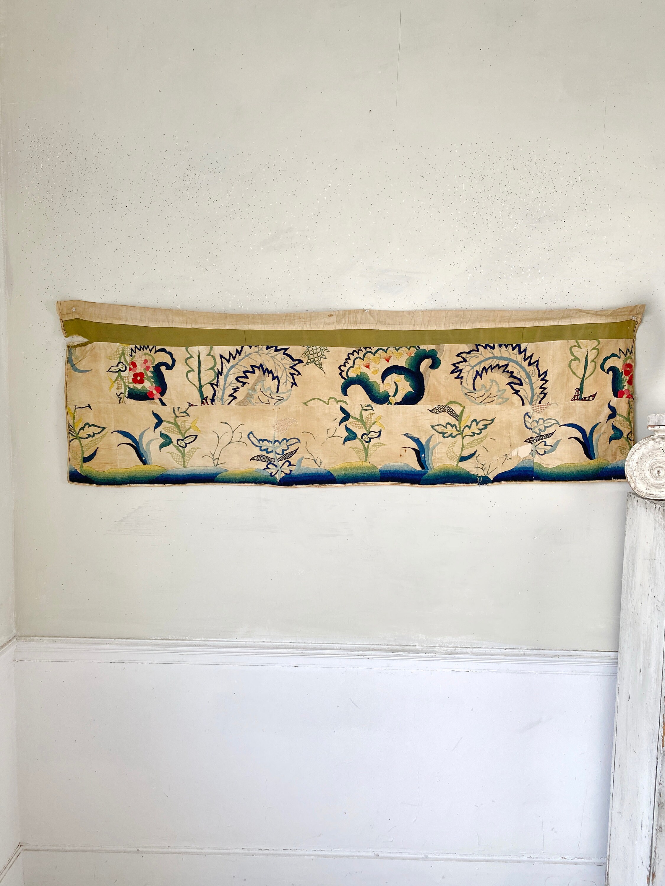English Crewelwork Antique 18th Century 17th ? Embroidery Embroidered ...