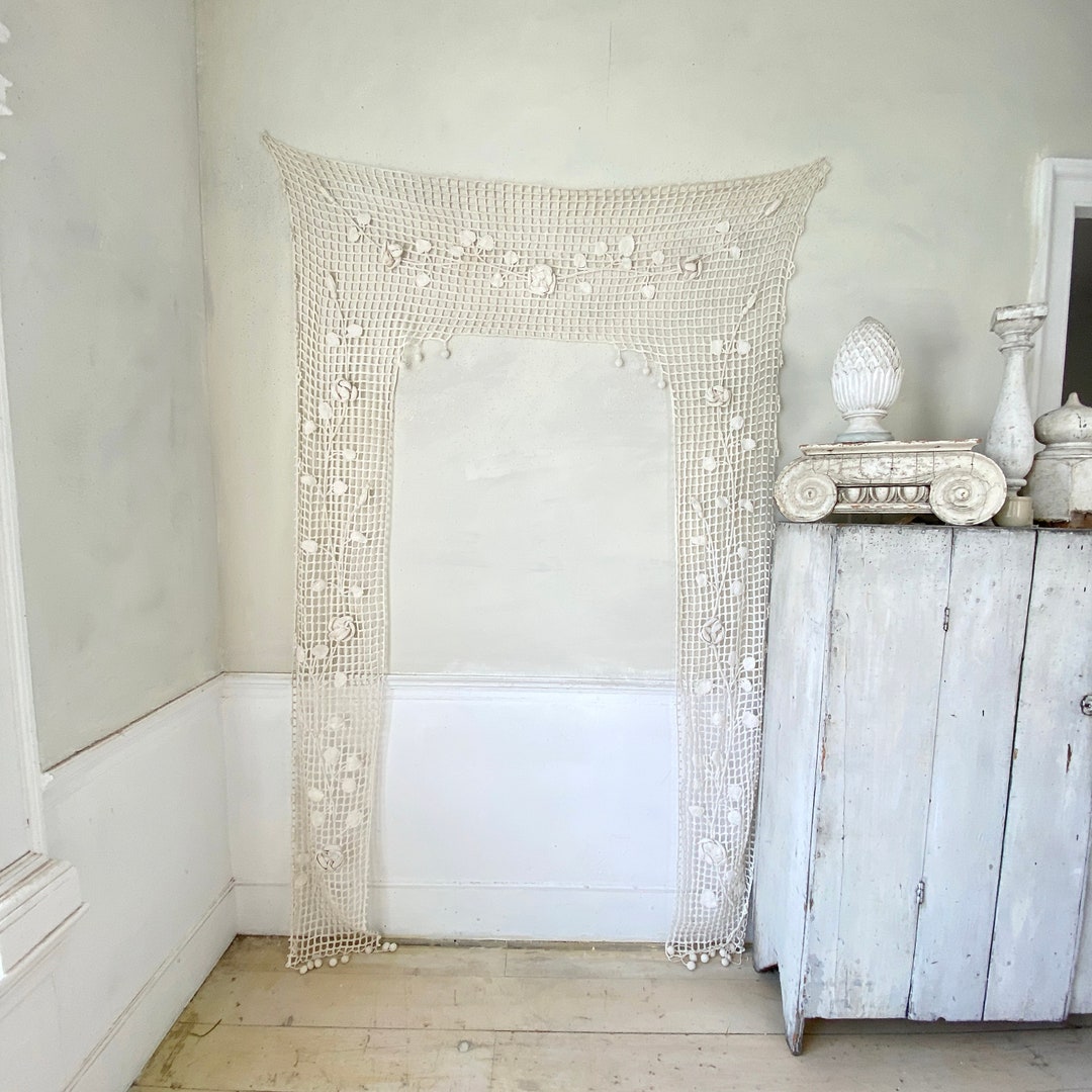 Vintage French Crochet Lace Portiere Curtain Door Off-white - Etsy