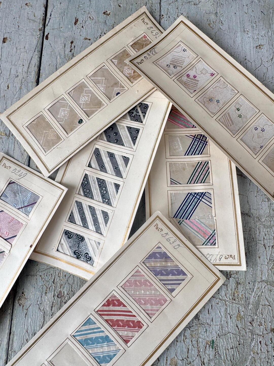 6 French Silk Fabric Samples Swatches 1920's Design Inspiration Board ...