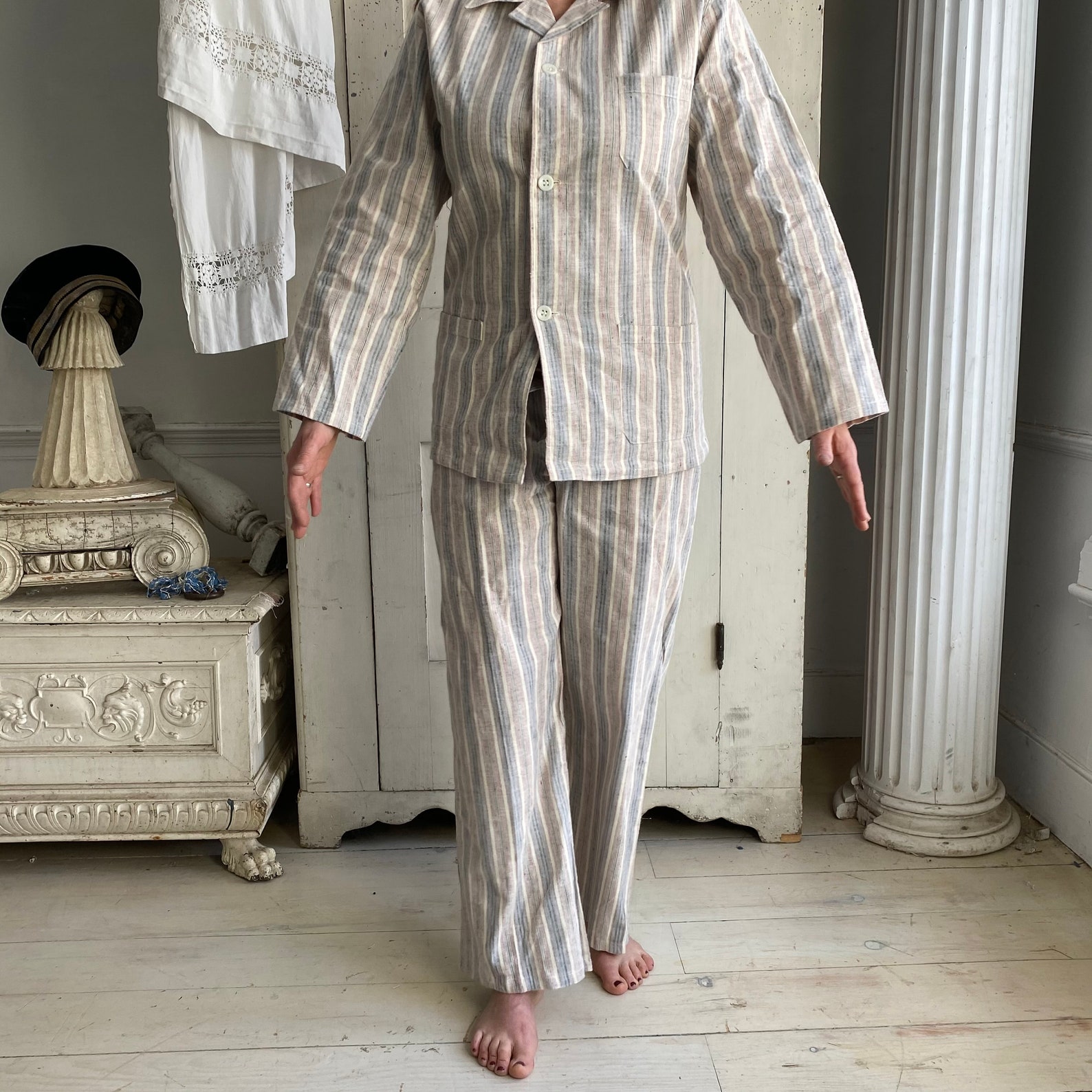 Vintage Pajamas French Pj's Flannel Soft Woman's Small to Medium ...