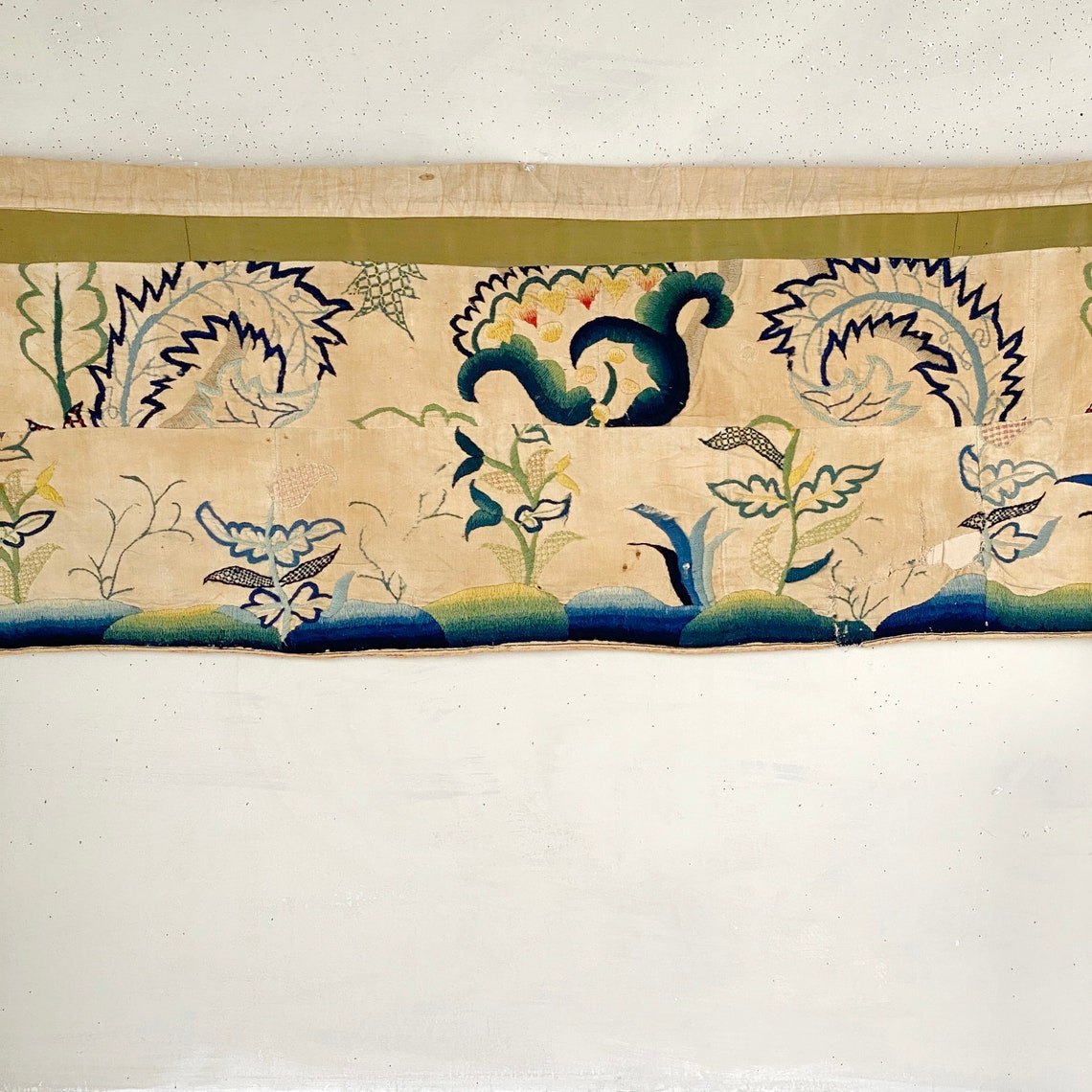English Crewelwork Antique 18th Century 17th ? Embroidery Embroidered ...