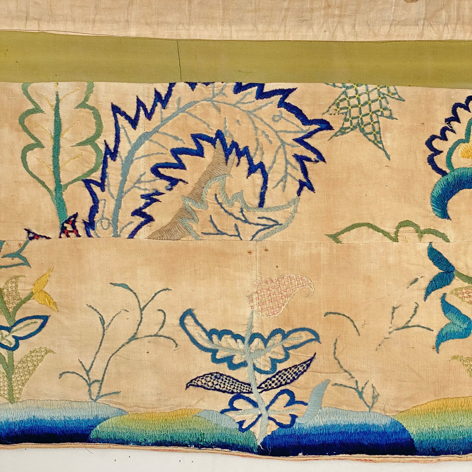English Crewelwork Antique 18th Century 17th ? Embroidery Embroidered ...