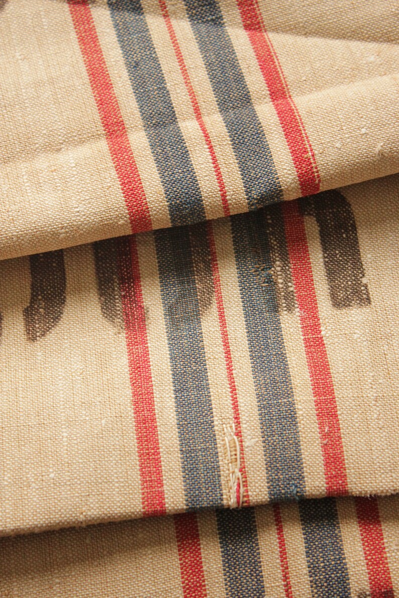 6 Striped Grain Sacks Fabric Antique European Project crafting | Etsy