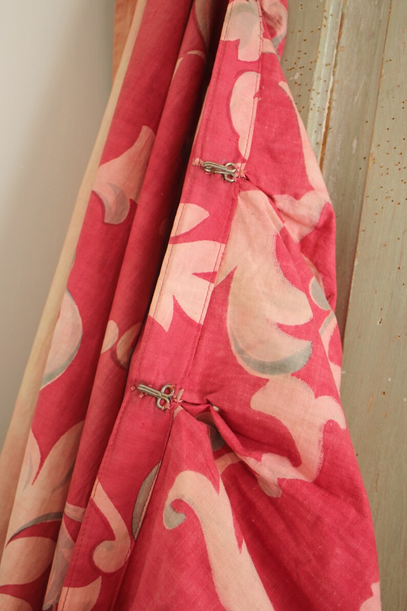 Antique Curtain French Red FADED Drape C 1920 FADED GORGEOUS - Etsy