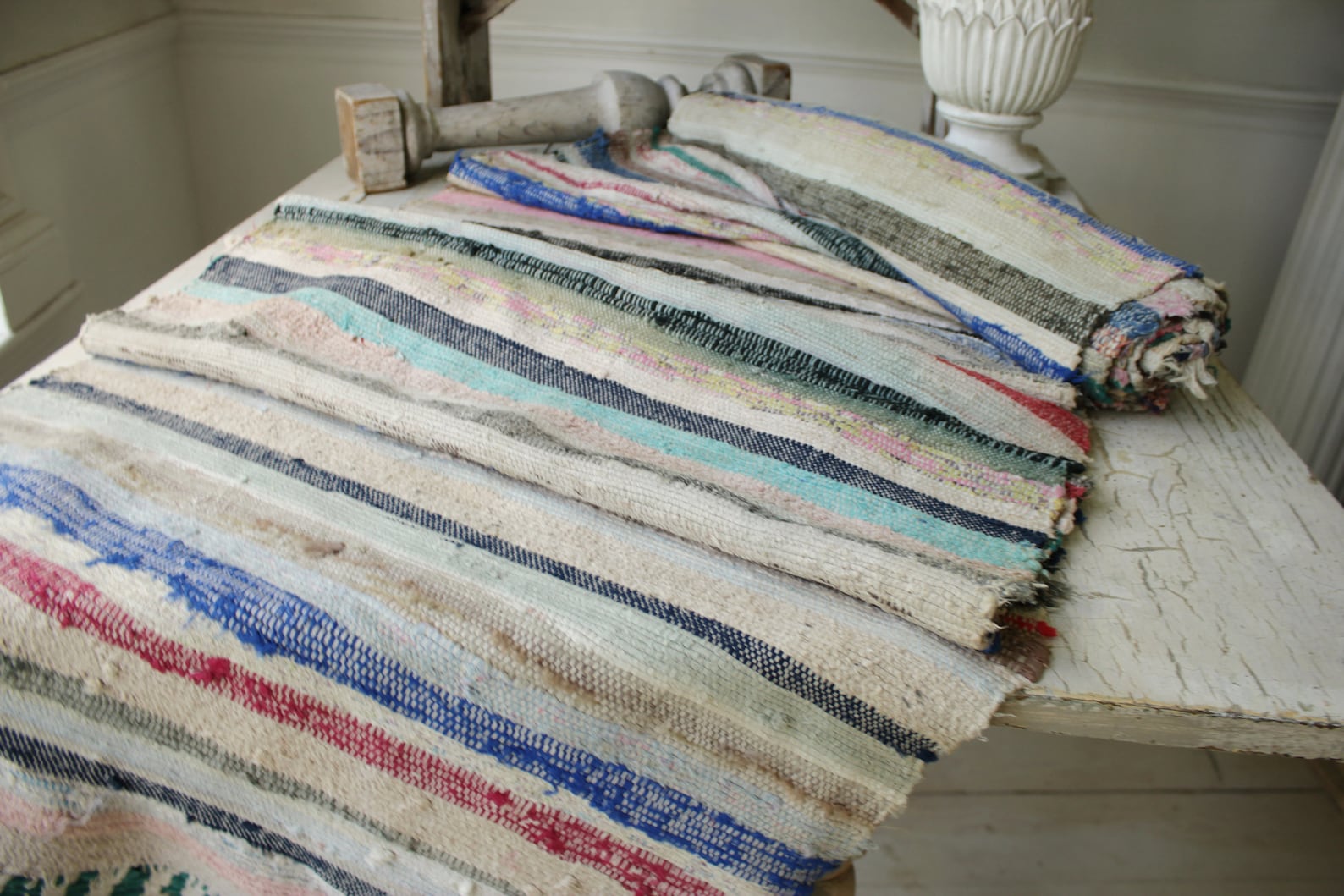 European Rag Rug Hand Woven Vintage Colorful Runner Carpet 4.3 - Etsy