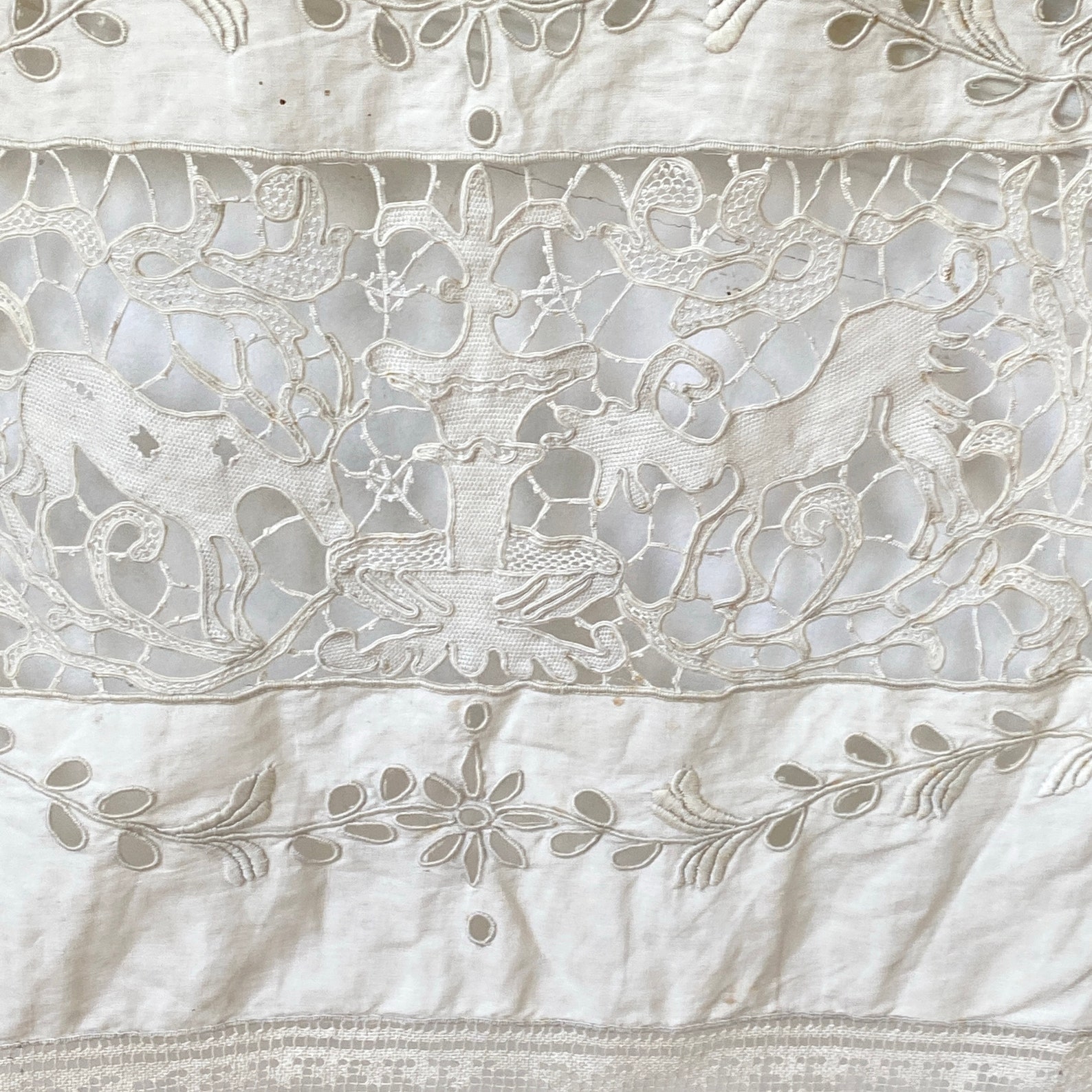 Antique French Greek Mythology God Lace Textile Hand Worked - Etsy