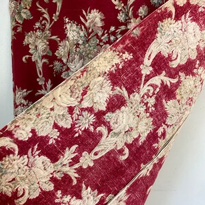 SOFT Fabric Vintage American Curtain Red Rococo Floral Design Heavy ...