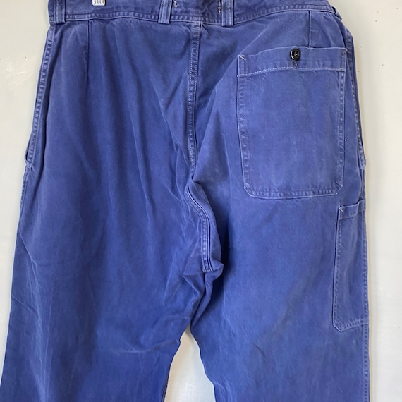 French work wear large pants workwear dark blue denim… - Gem