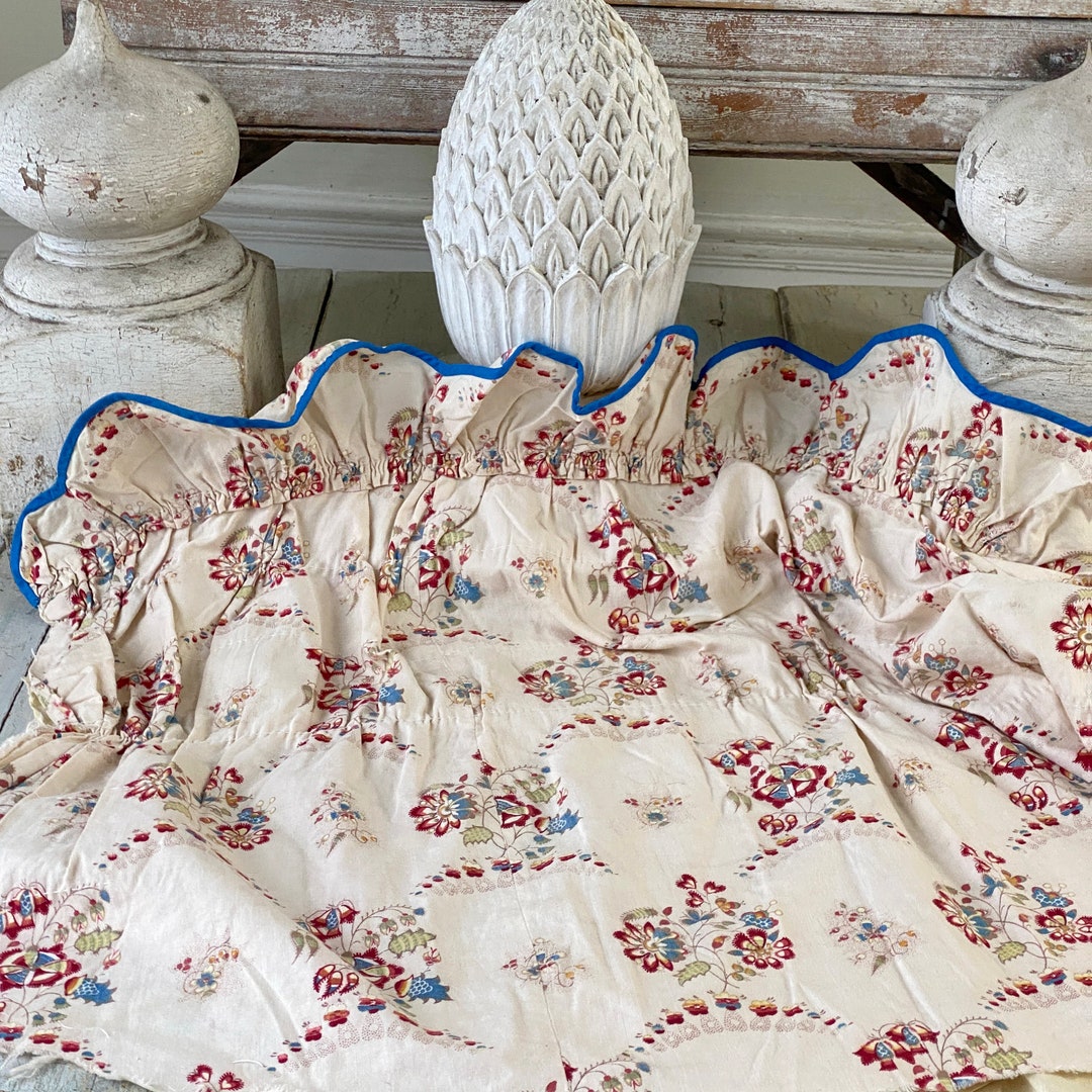 41x15 French Faded Floral With Ruggle 1910's Fabric Materialunique ...
