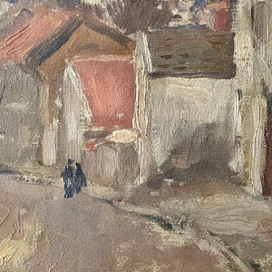 French of France Villiage Antique Oil Painting Art Wall Hanging Paul ...